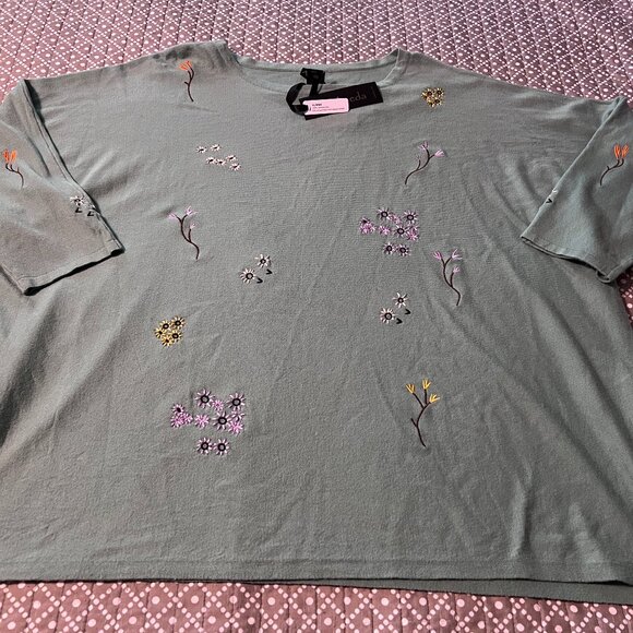 Aaeda | Sweaters | Womens Aaeda Sweatersage Green Wembroidered ...